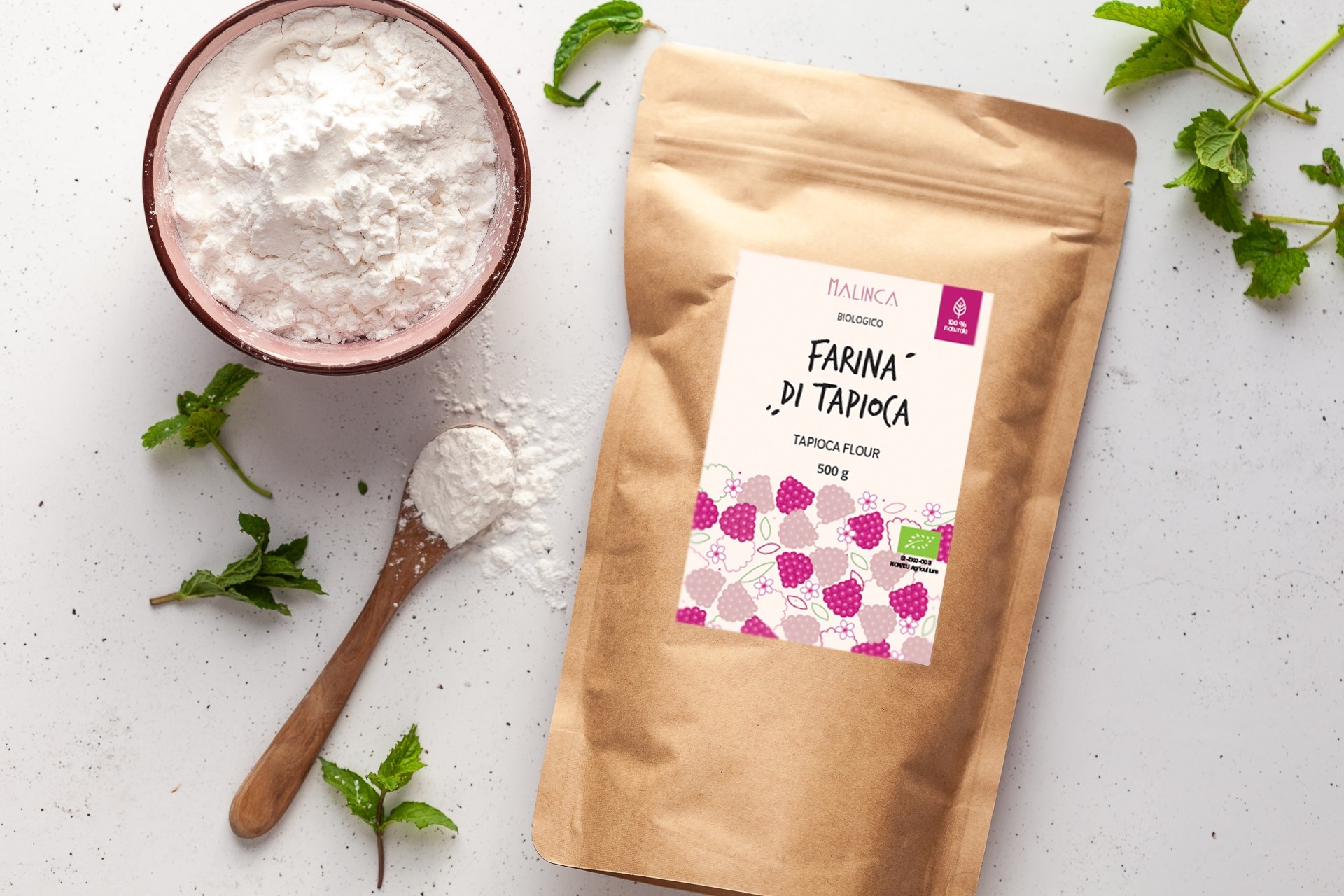 Farina di tapioca biologica 500 g | Malinca.it